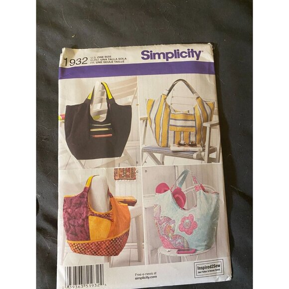 Simplicity | Office | Simplicity 932 Tote Purse Bag Handbag Sewing Pattern | Poshmark